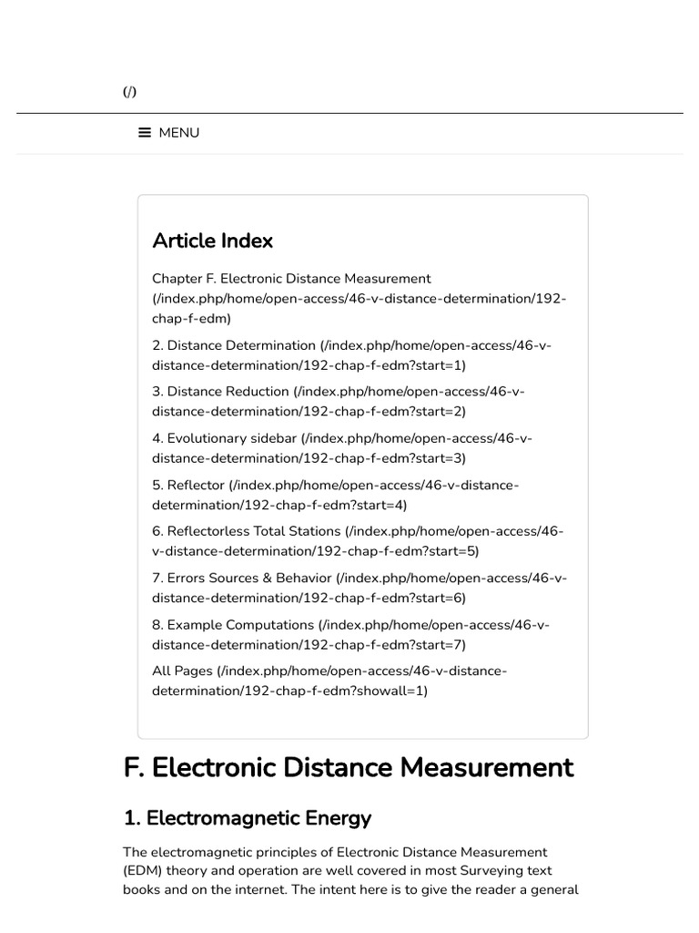Electronic Distance Measurement | PDF