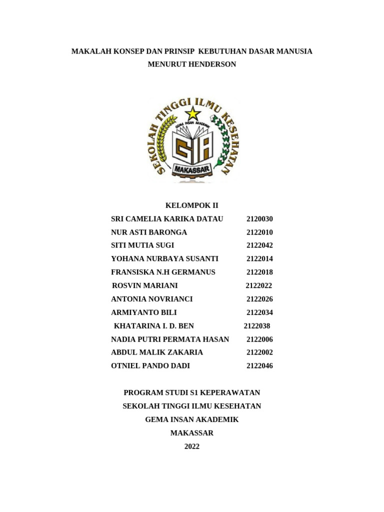 Kelompok Ii KDM Menurut Handerson | PDF | Stomach | Digestive System