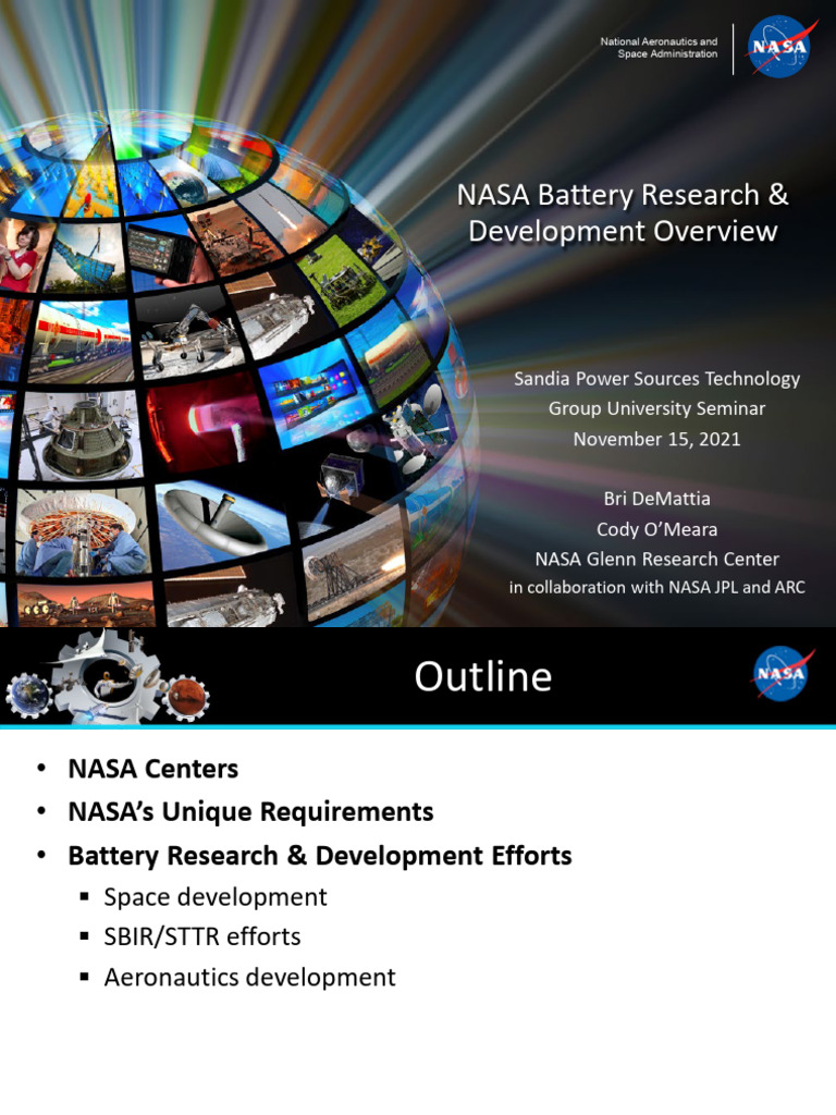 NASA Battery Research & Development Overview | PDF