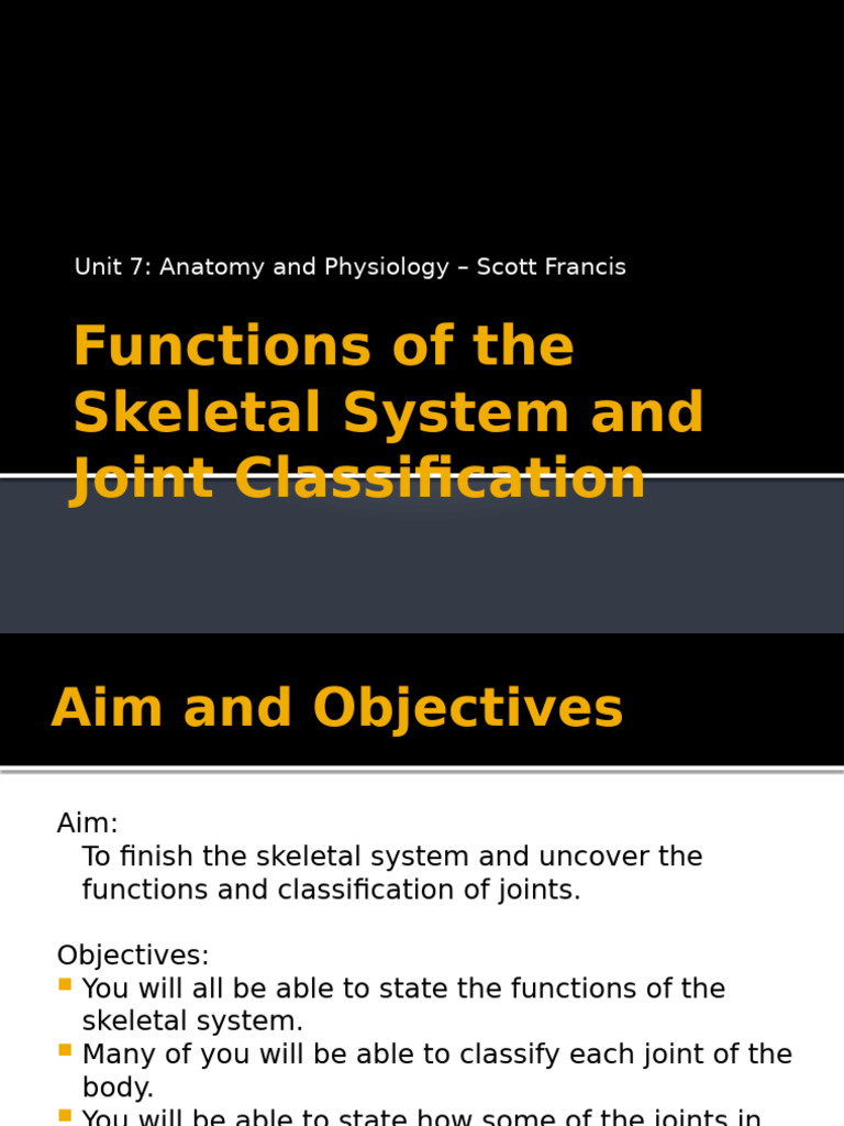 Functions of Skeletal Sys & Joints | PDF