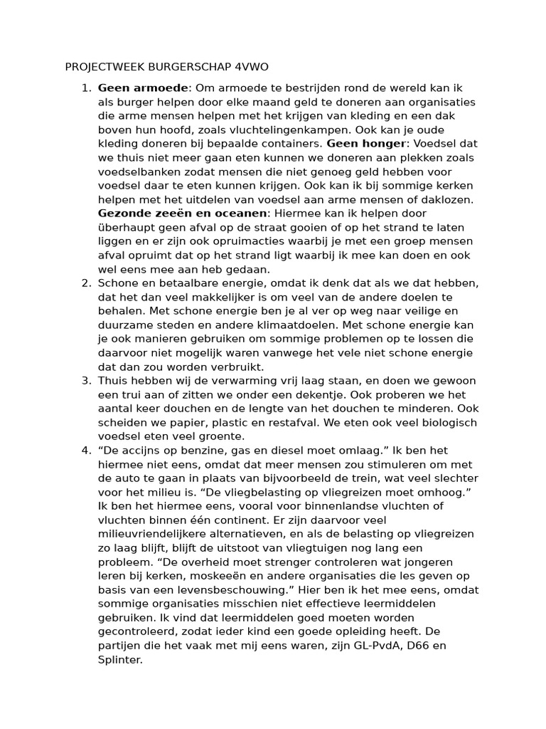 Projectweek Burgerschap | PDF