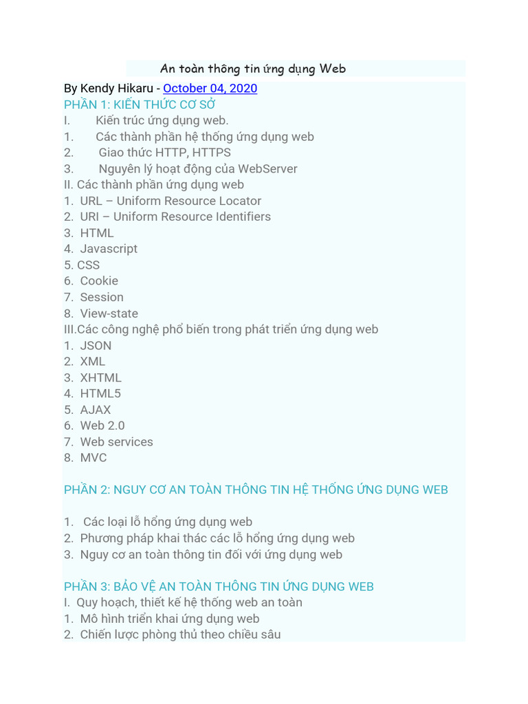 An Toàn Thông Tin NG D NG Web | PDF