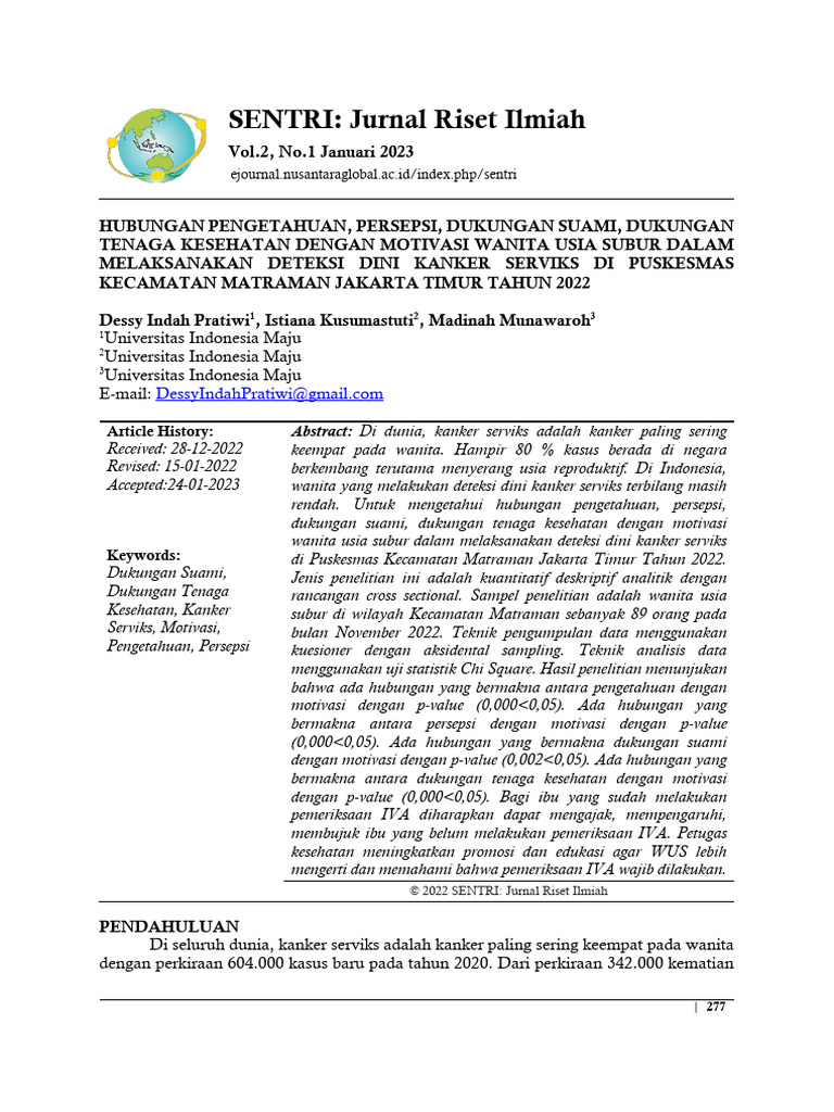 SENTRI: Jurnal Riset Ilmiah: Abstract | PDF