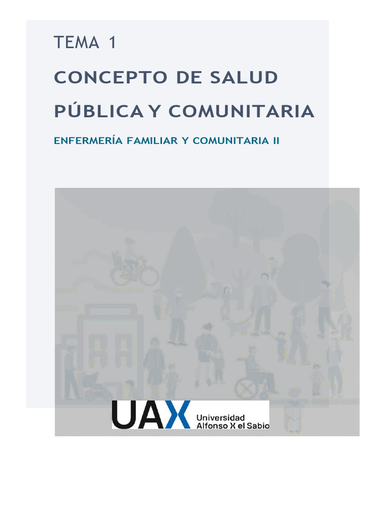 Curso 24-25 TEMA 1. CONCEPTO DE SALUD PÃ BLICA Y COMUNITARIA. PREVENCIÃ N Y PROMOCIÃ N DE LA ...