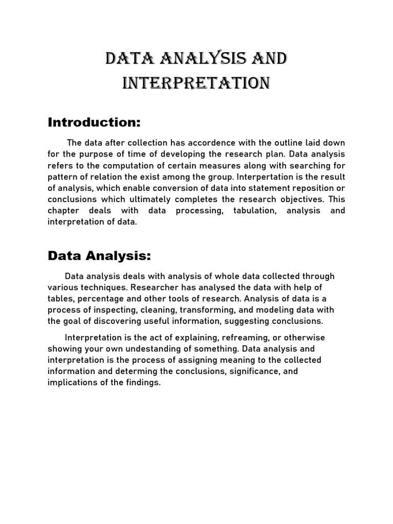 Data Analysis and Interpretation | PDF