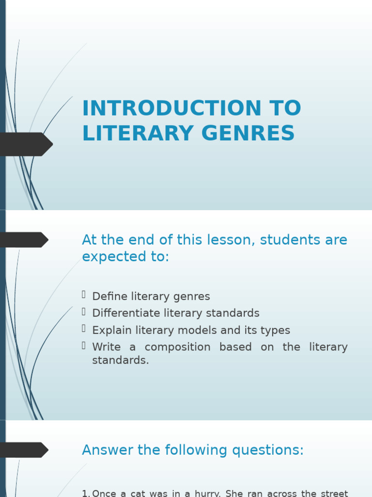 Lesson 1 Introduction To Literary Genres | PDF