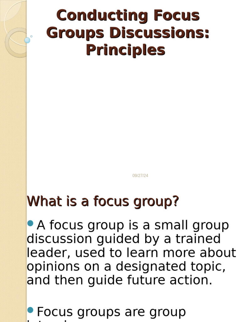 Lecture 6c - Focus Group Discussions - Revised | PDF