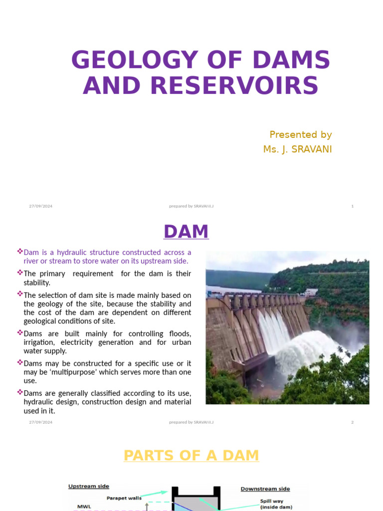 Geology of Dams and Reservoirs | PDF
