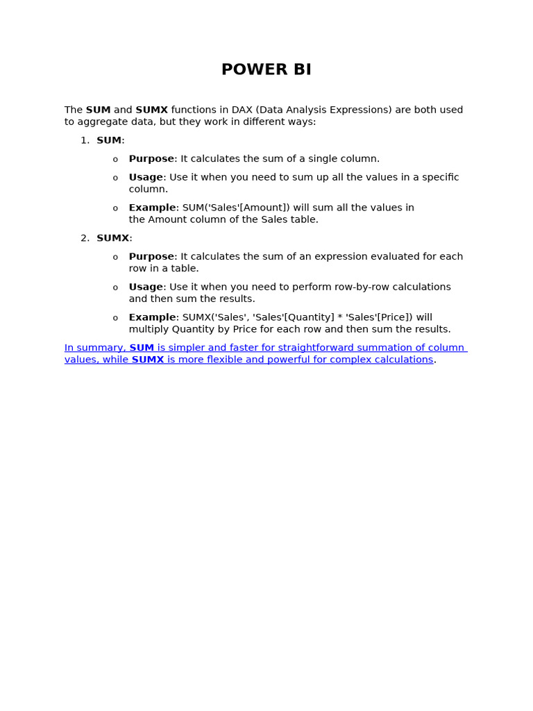 POWER BI Notes | PDF