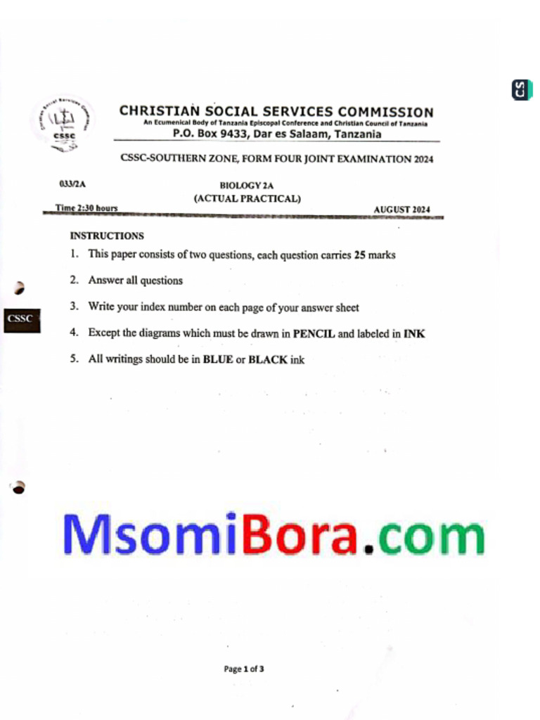 BIOS 2A CSSC SOUTHERN 2024 | PDF