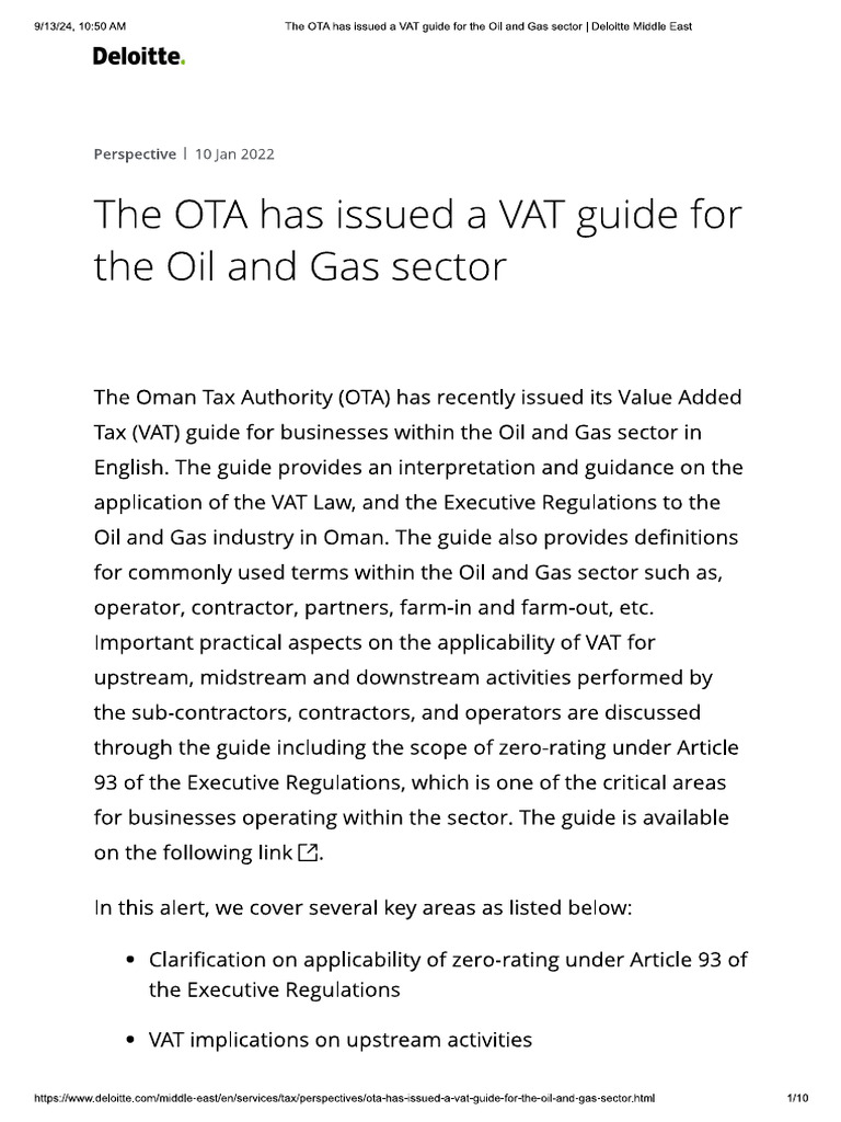 VAT in Oman Operators - Quality Bank Adjustment Definition | PDF