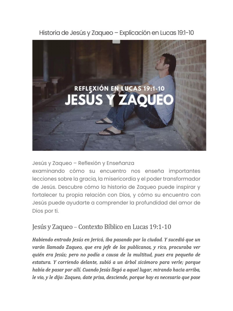 Historia de Jesús y Zaqueo | PDF | Teología