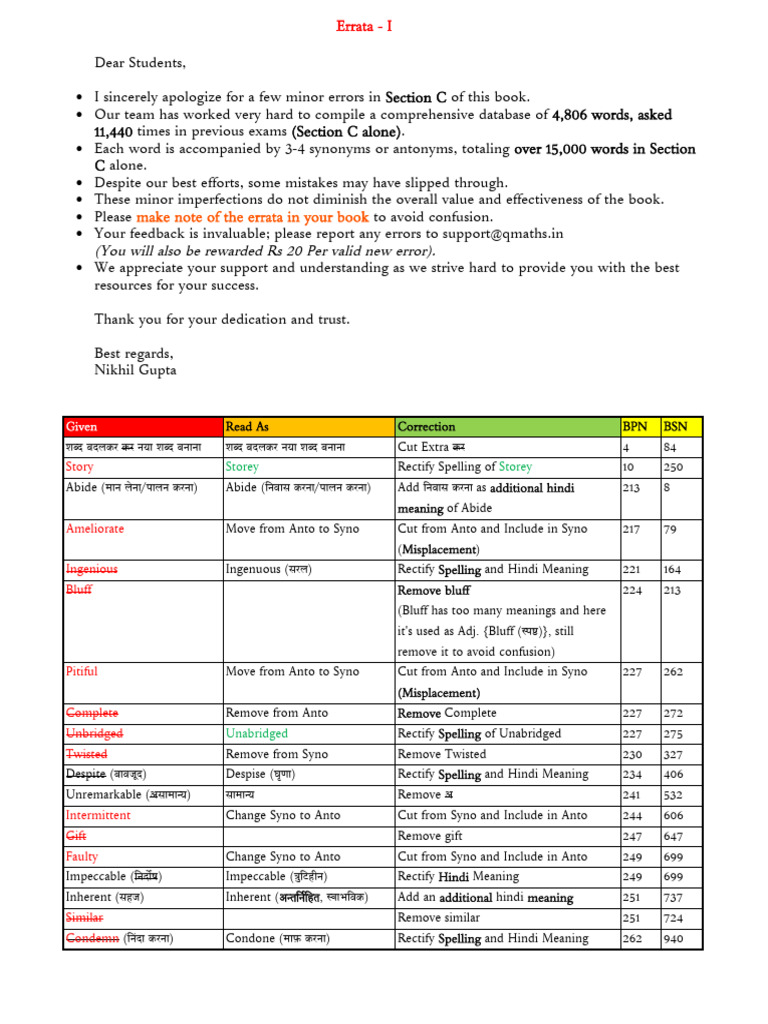 Errata BBEV 3.0 | PDF
