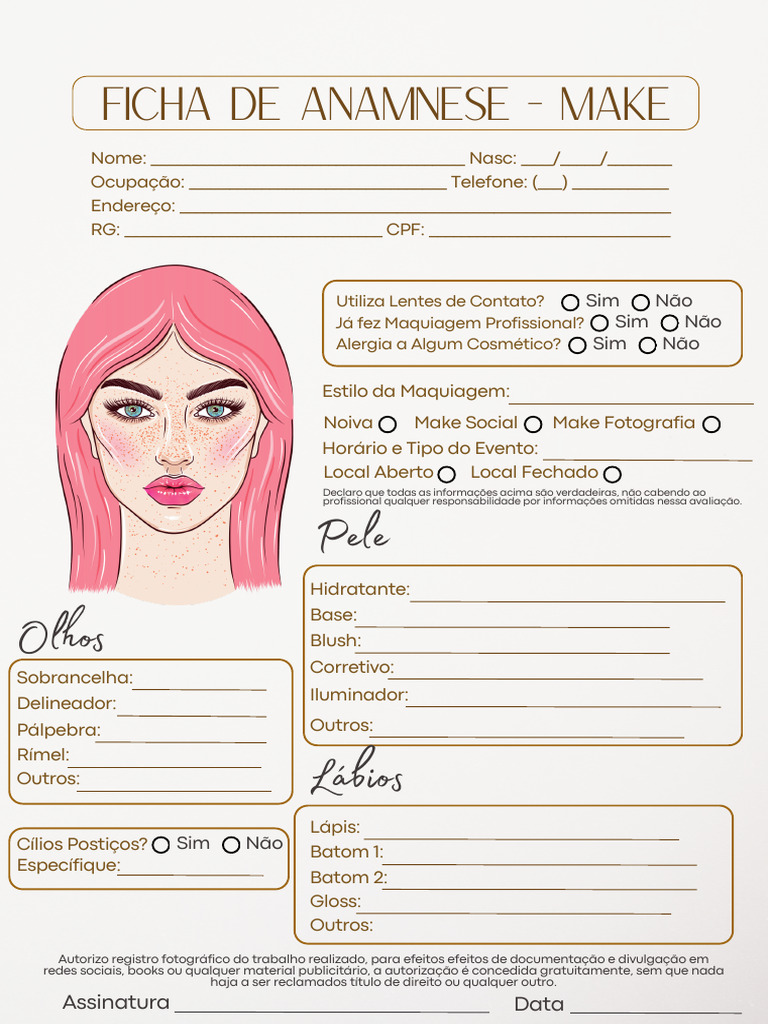 Ficha Anamnese Make Academy | PDF