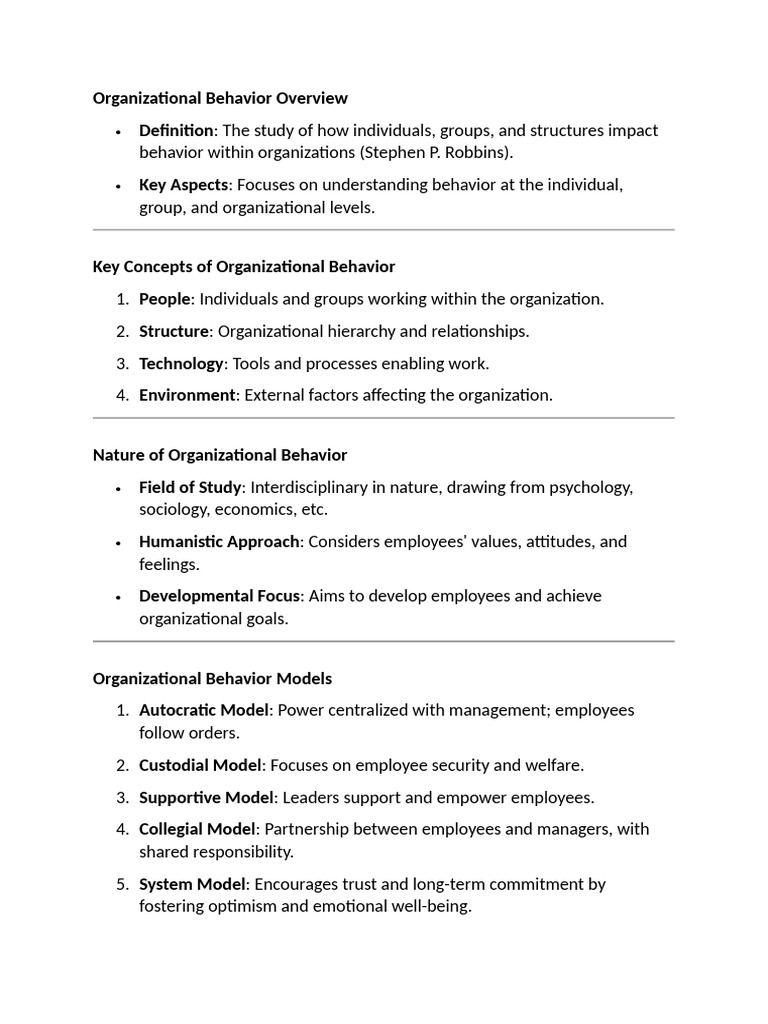 Organizational Behavior | PDF