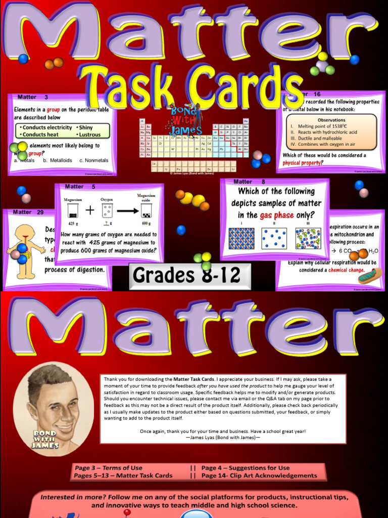 Matter Task Cards (4-In-1) | PDF
