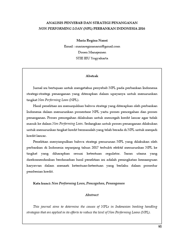 Strategi Penanganan NPL | PDF
