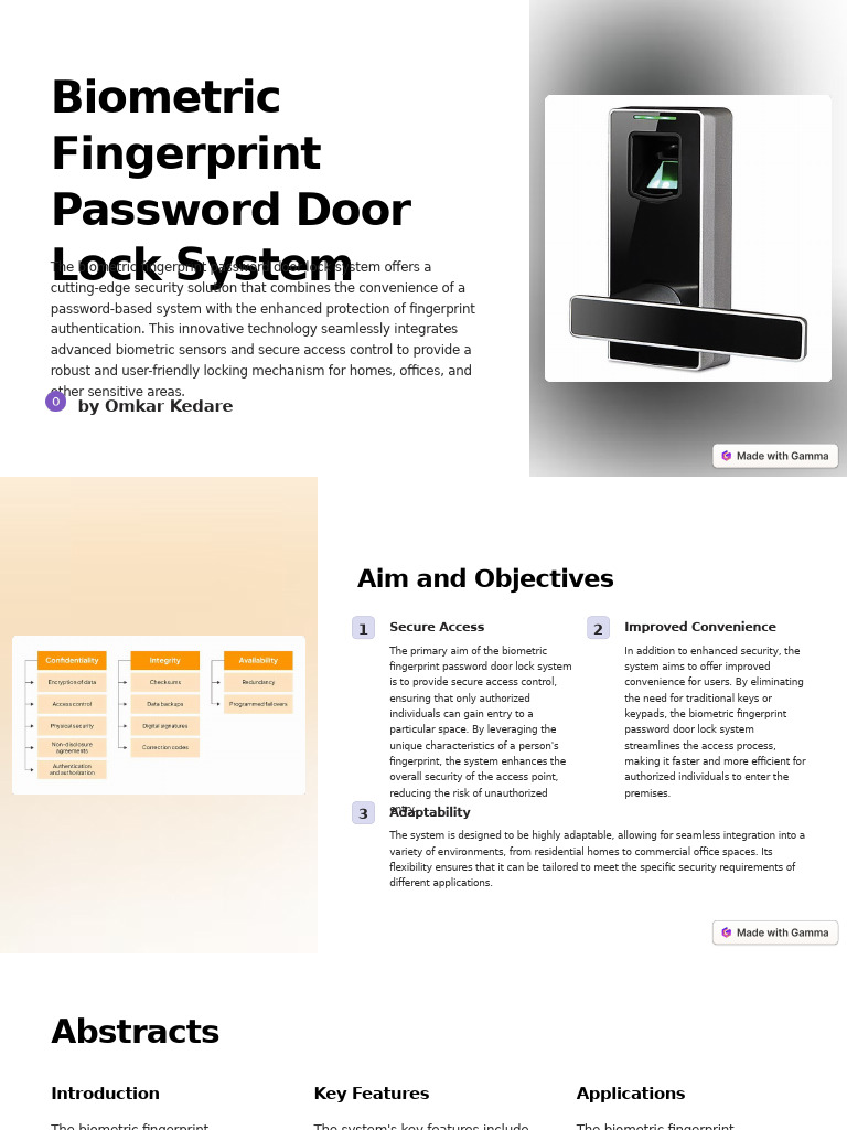 Biometric Fingerprint Password Door Lock System | PDF