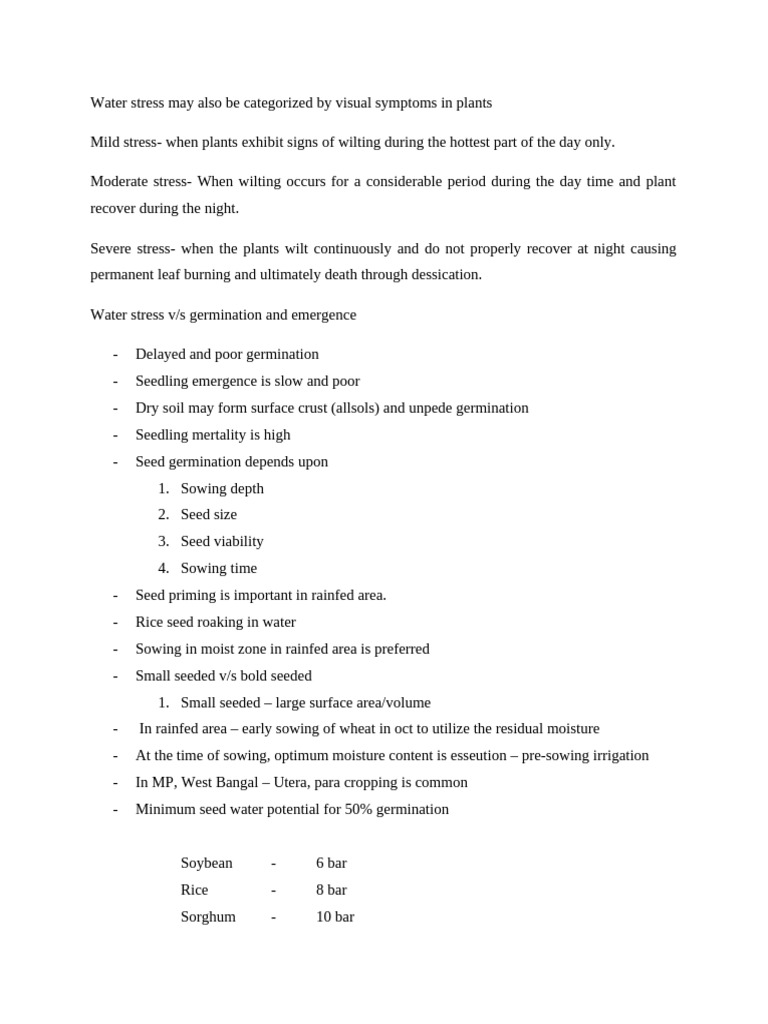 Water Stress | PDF