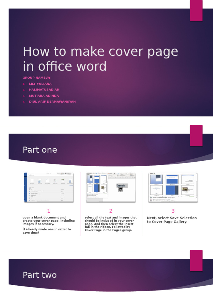 How To Make Cover Page in Office Word | PDF