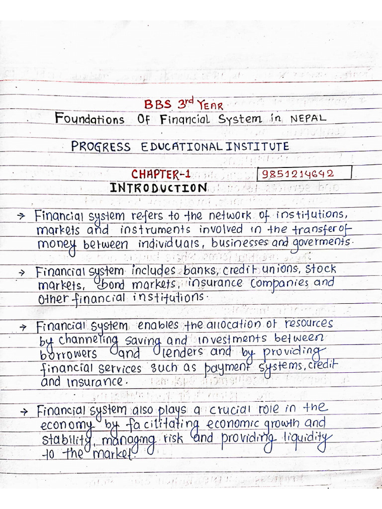 BBS 3rd Year Finance Ch-1 | PDF