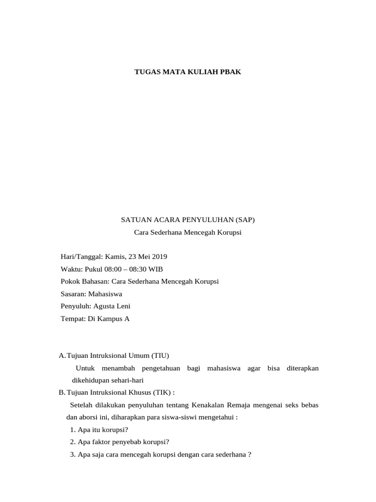 Tugas MK PBAK, SAP | PDF