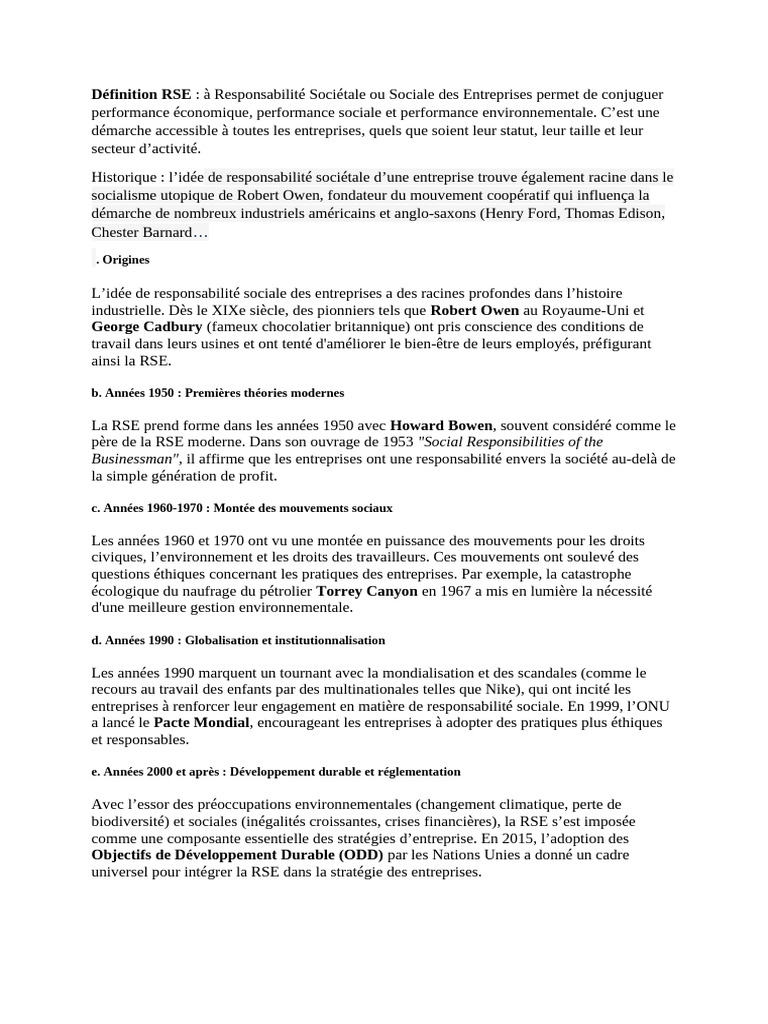 Définition RSE | PDF