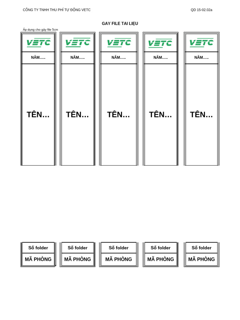 QD 15-02.02 Gay File Ho So Tai Lieu | PDF