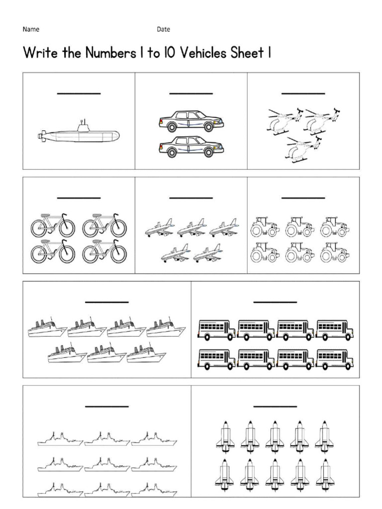 KG Math Counting & Coloring Worksheets | PDF