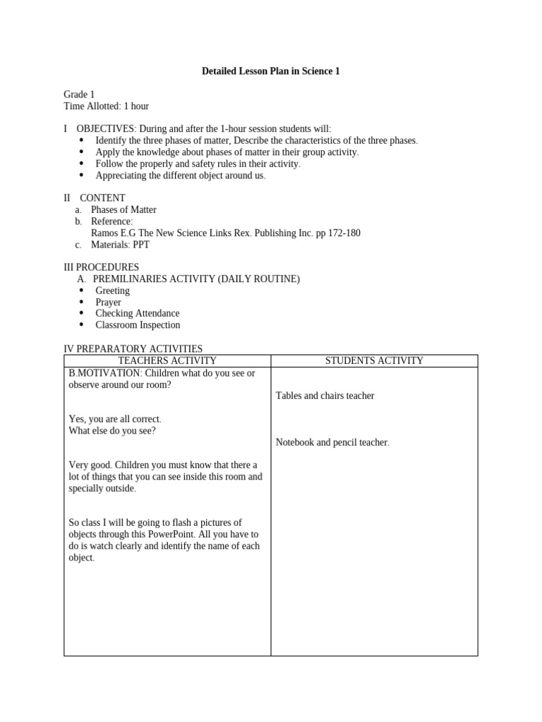 Detailed Lesson Plan in Multi-Grade Teaching | PDF