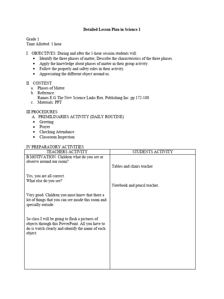 Detailed Lesson Plan in Multi-Grade Teaching | PDF