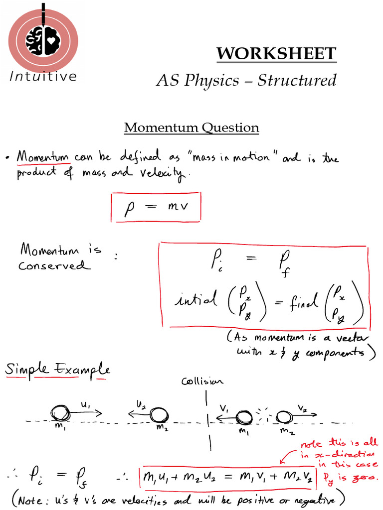Momentum Question - WORKSHEET | PDF