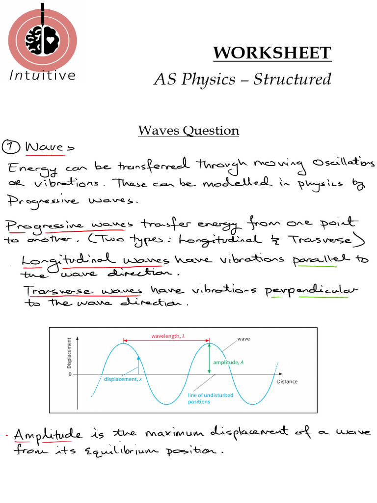 Waves Question - WORKSHEET | PDF