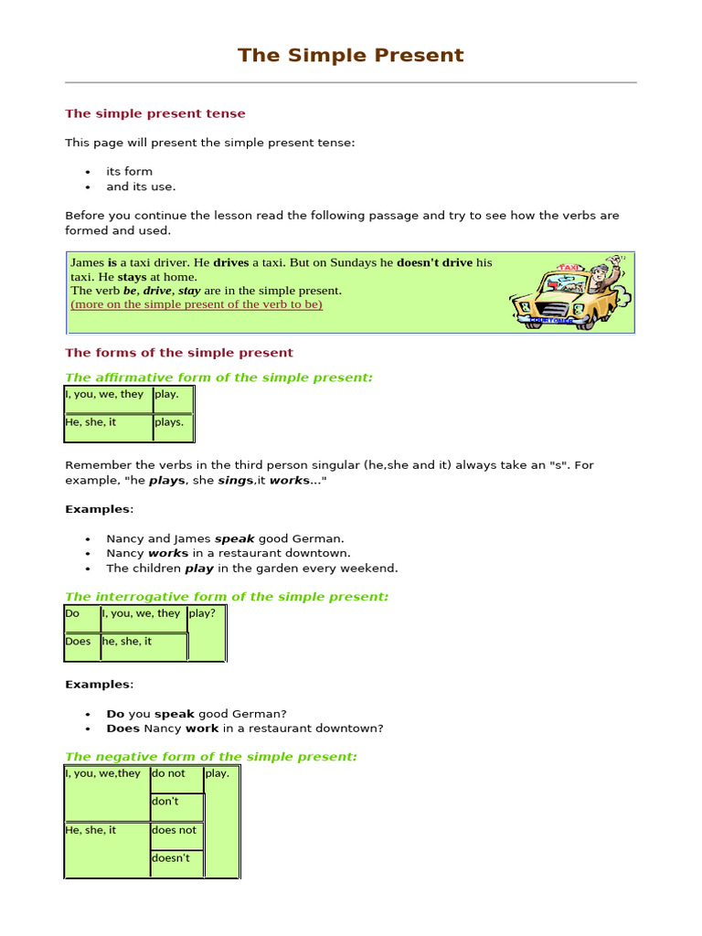 The Simple Present | PDF