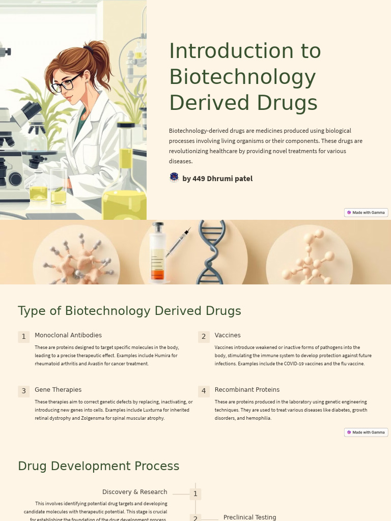 Introduction To Biotechnology Derived Drugs | PDF