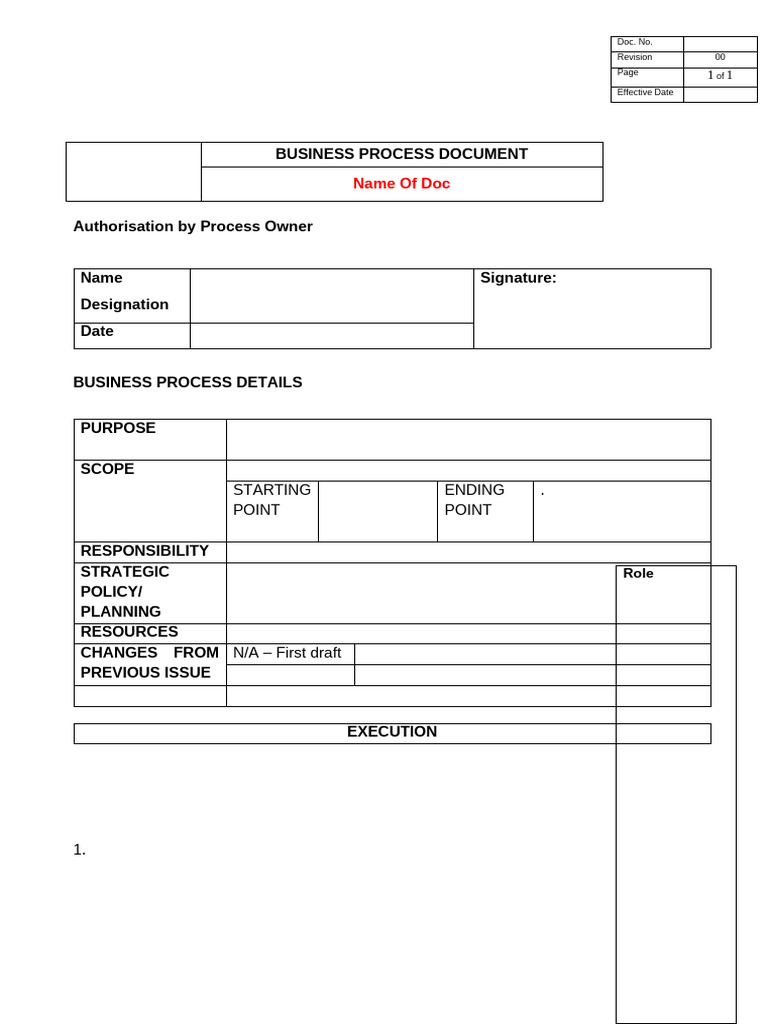 Business Process Template | PDF