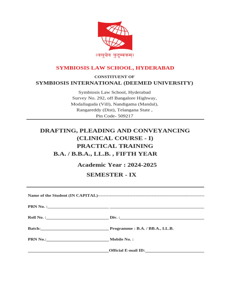 Cover-Content Format Page EJournal - DPC - 5th Year - Semester IX | PDF | Lawyer | Finance ...