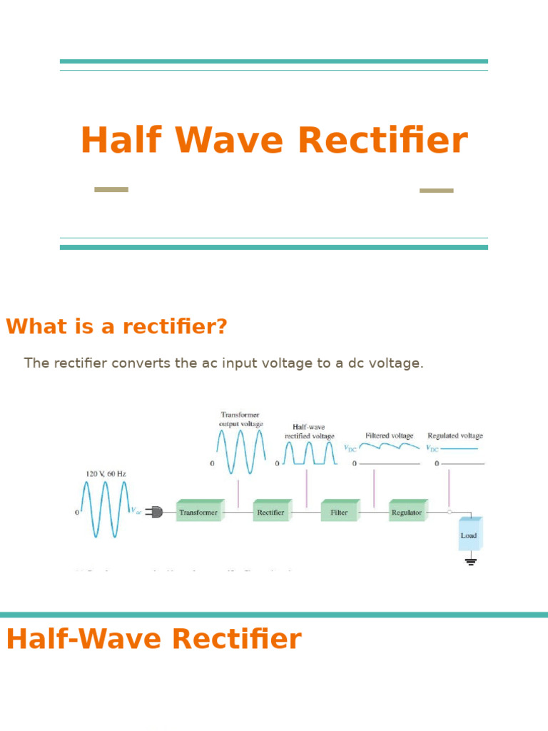 Half Wave Rectifier Using Diodes | PDF