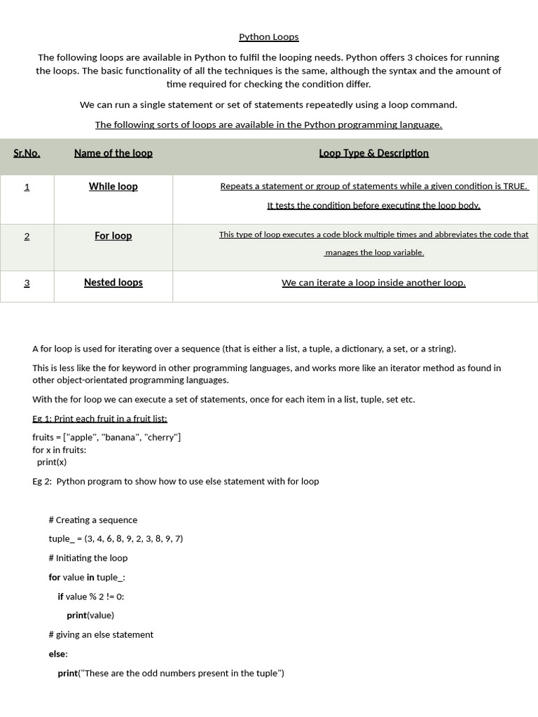 Looping Constructs | PDF