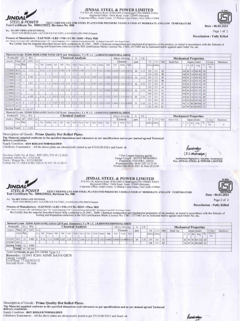 TC JSPL 6 MM MM X 2000 X 6300 | PDF