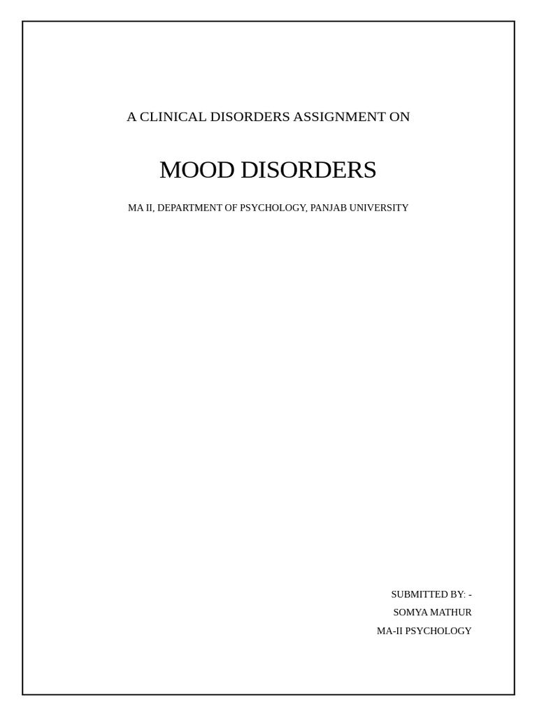 Mood Disorders | PDF