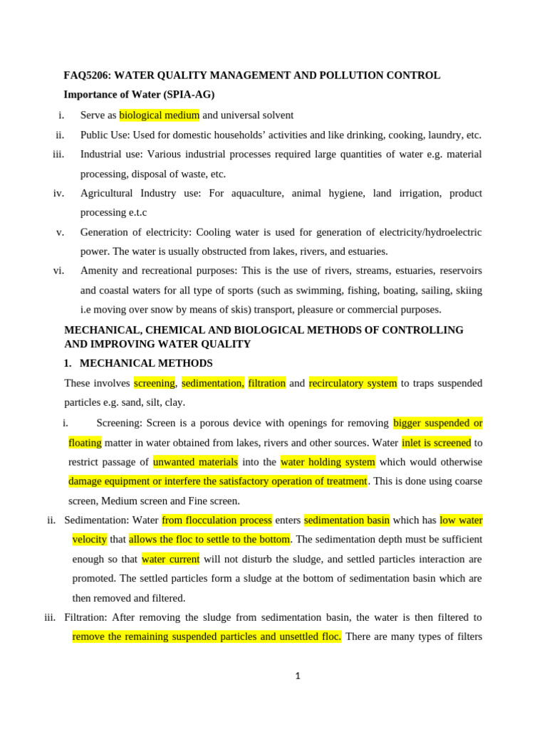 Compiled Water Quality | PDF
