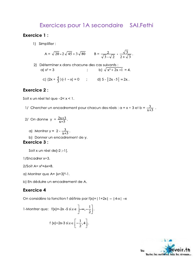 Annale 104 Exercices | PDF
