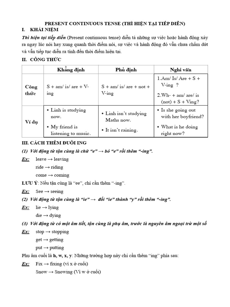 Unit 3: Present Continuous Tense | PDF
