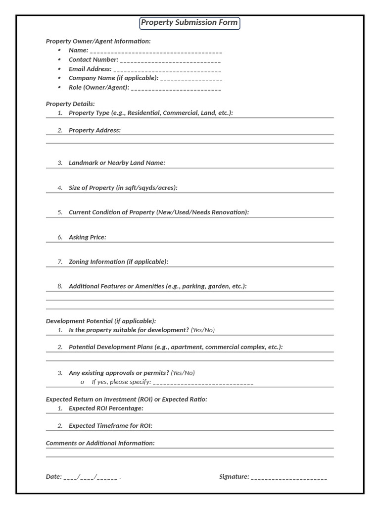 Property Submission Form | PDF