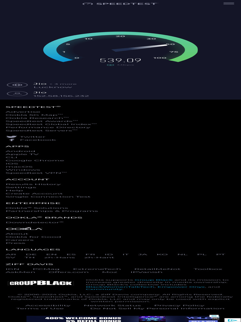 Speedtest by Ookla - The Global Broadband Speed Test | PDF
