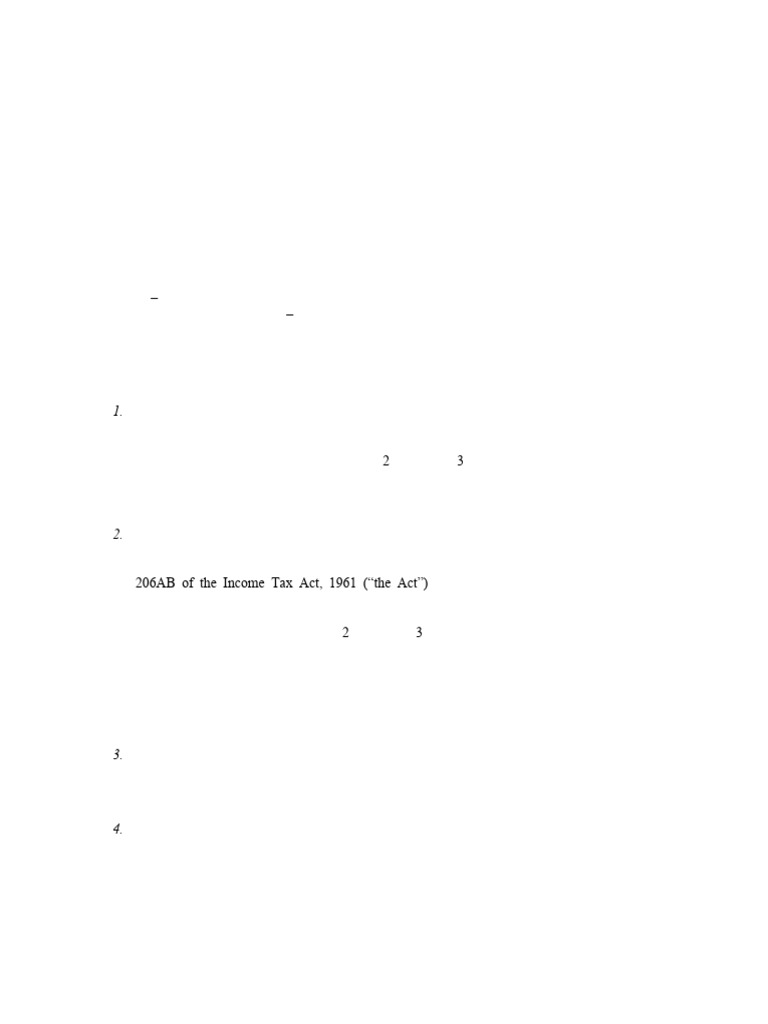 No PE Declaration Format - Non-Residents - Section 206AB | PDF