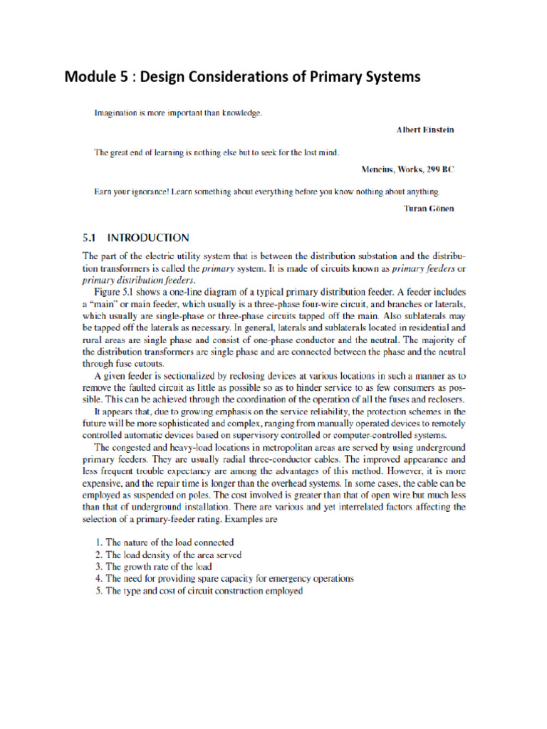 Module-5-Design-Considerations -of-Primary-Systems | PDF