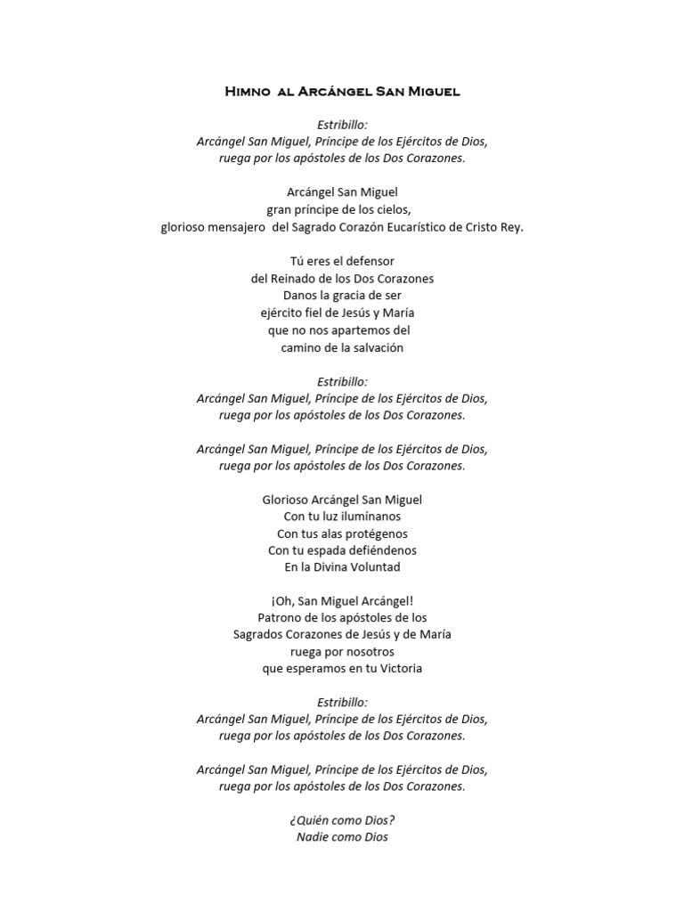 Himno San Miguel Arcángel | PDF