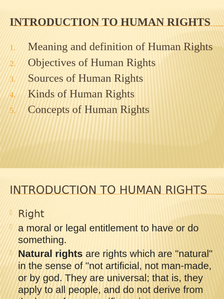 Introduction To Human Rights | PDF | Human Rights | Rights